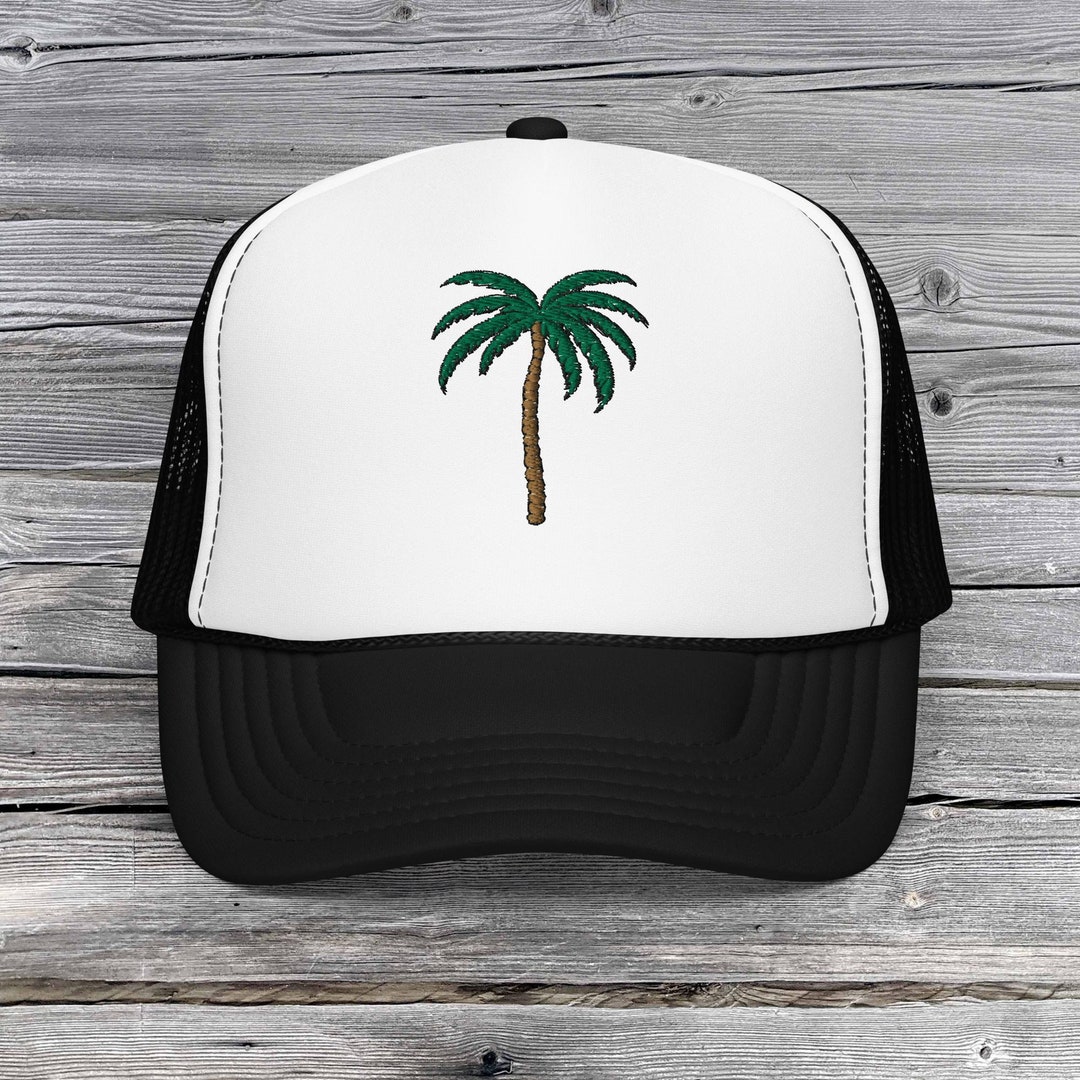 Palm Tree Embroidered Trucker Hat Summer Brunch Foam Trucker Hat ...