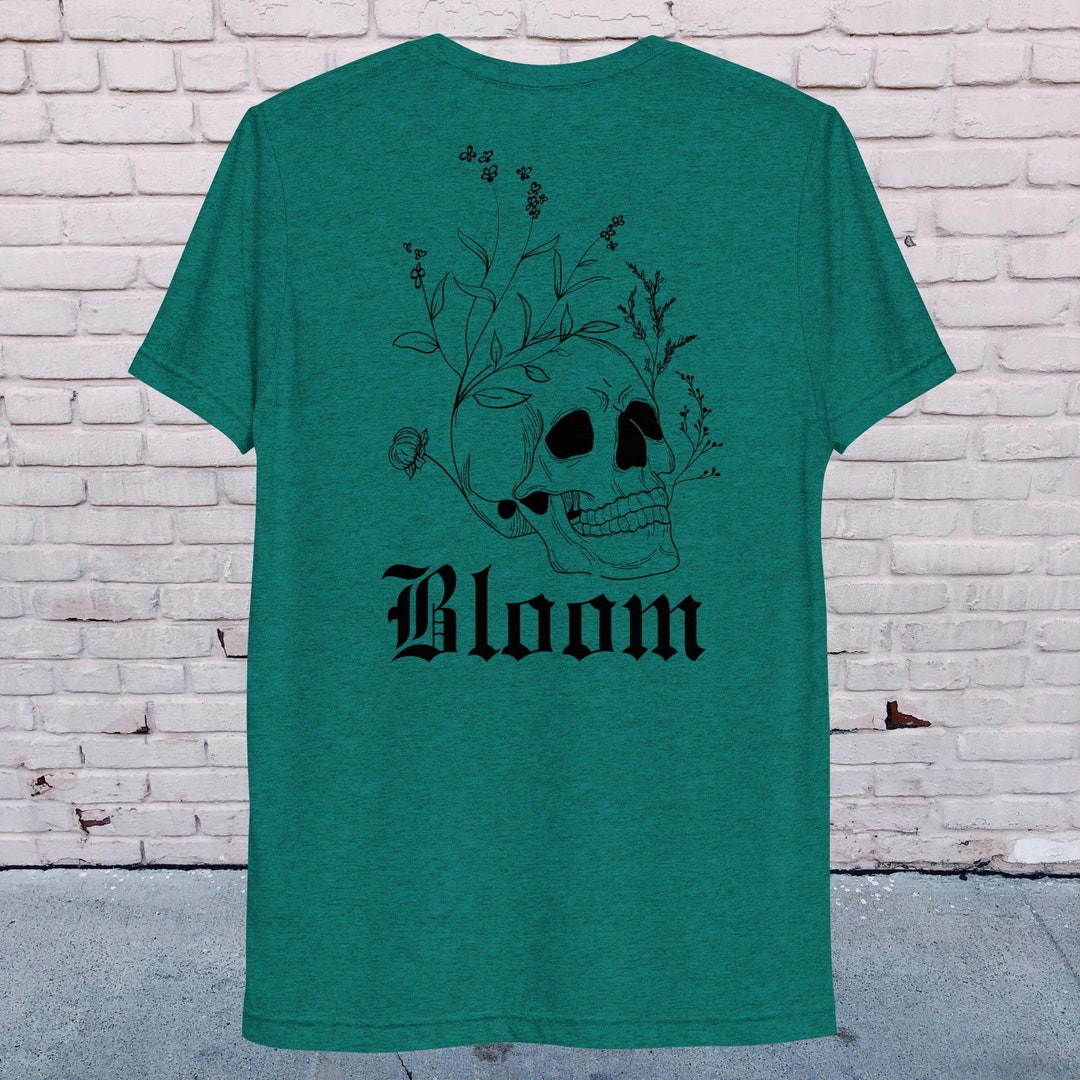 Bloom Skeleton Flowers Goth Dark Academia Unisex Cotton Tshirt - Etsy