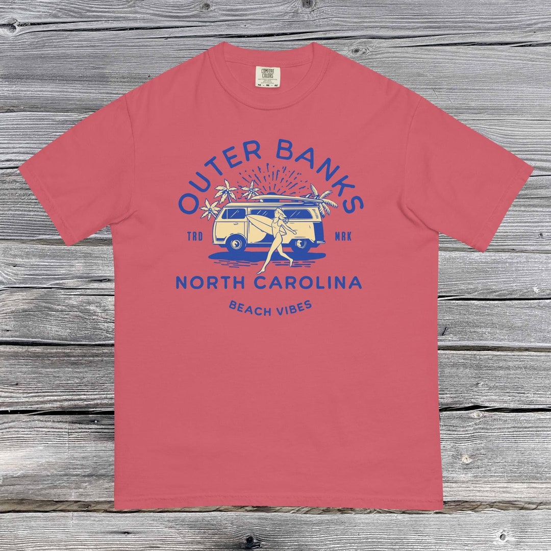 Outer Banks North Carolina Retro Surfer Graphic Tee, Vintage OBX Unisex ...