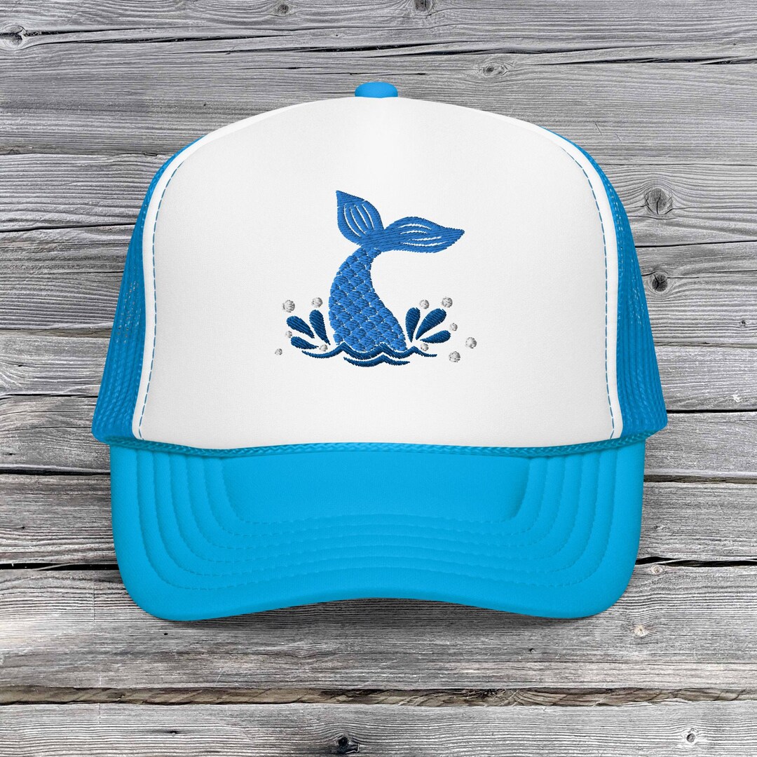 Mermaid Embroidered Trucker Hat Summer Brunch Foam Trucker Hat ...