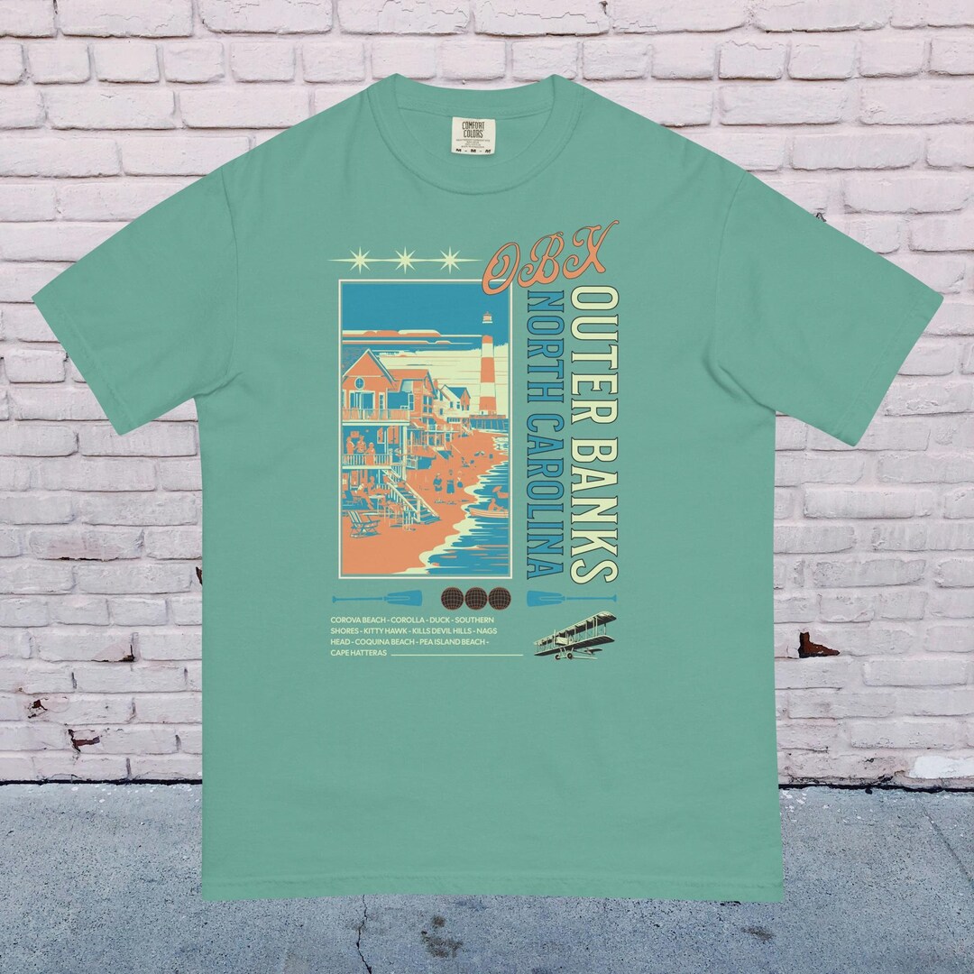 Outer Banks North Carolina Retro Graphic Tee, Vintage OBX Unisex ...