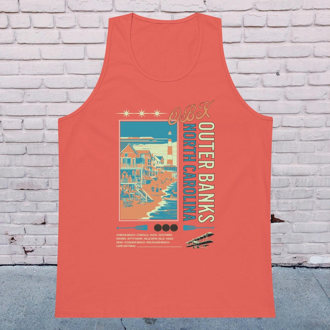 Outer Banks North Carolina Retro Graphic Tank Top, Vintage OBX Unisex ...