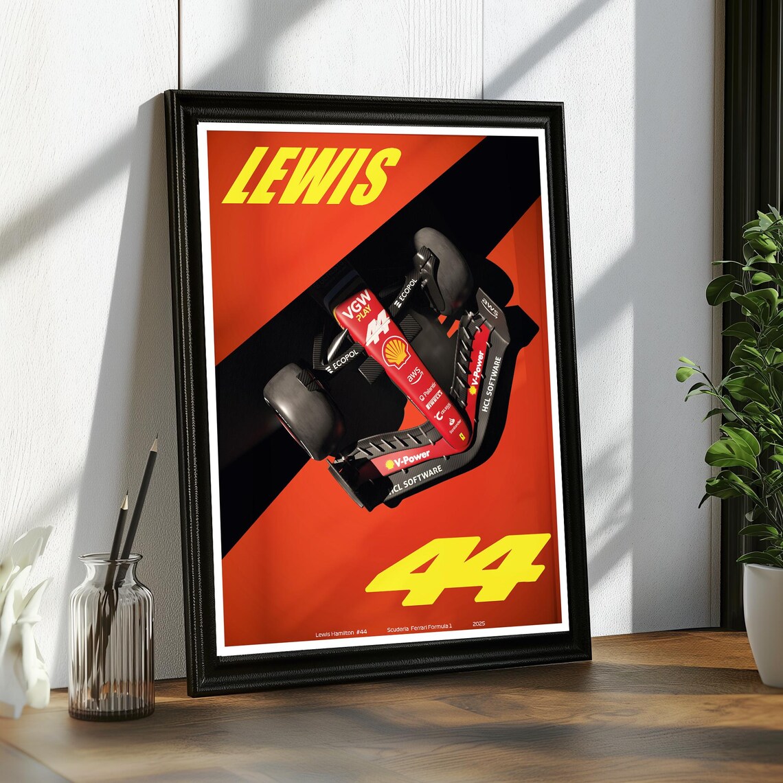 Lewis Hamilton Ferrari F1 Poster: Motorsport Wall Art (digital Download ...