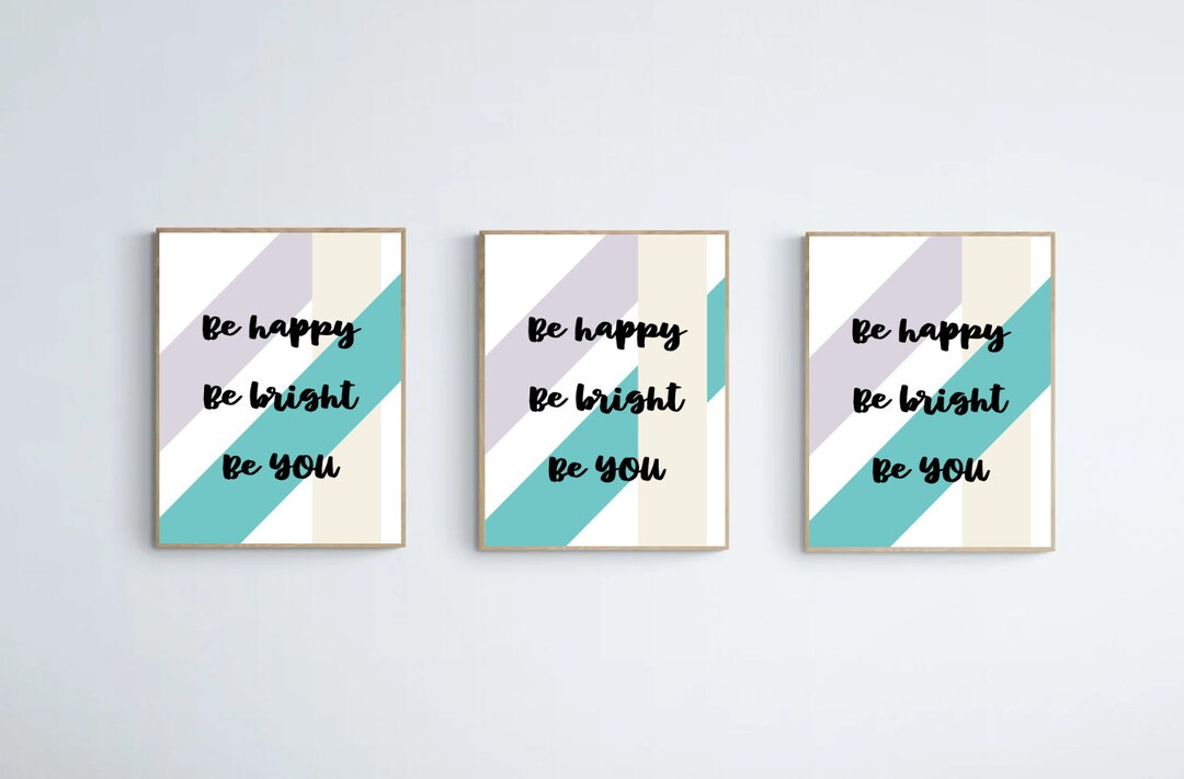 Poster - Be Happy, Be Bright, Be You - A4 and A5 - Etsy