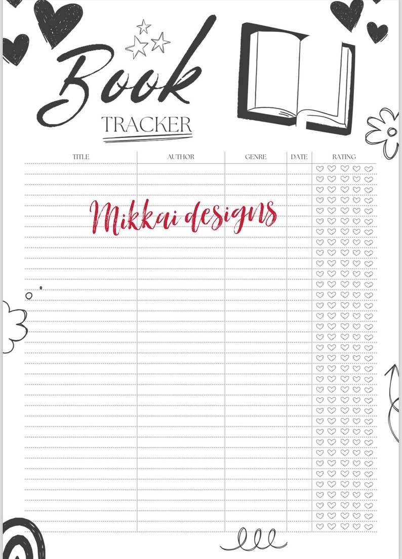 Reading Tracker, Book Tracker, Reading Log - Etsy