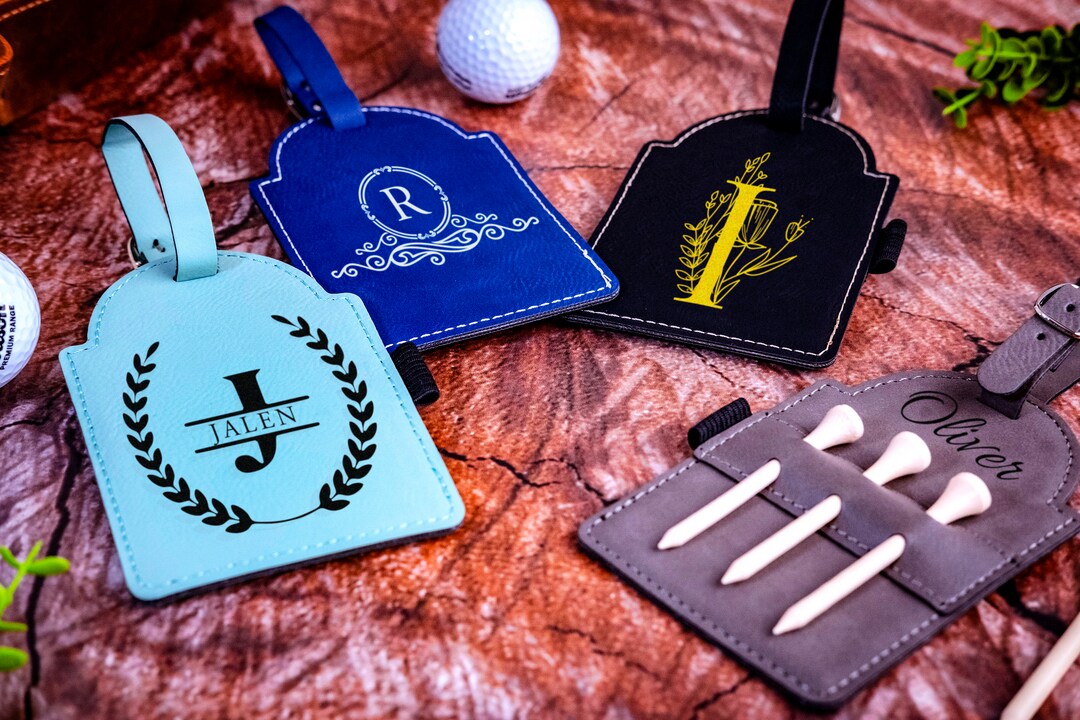 Golf Bag Tag, Custom Golf Accessories, Engraved Golf Bag Tag, Leather ...