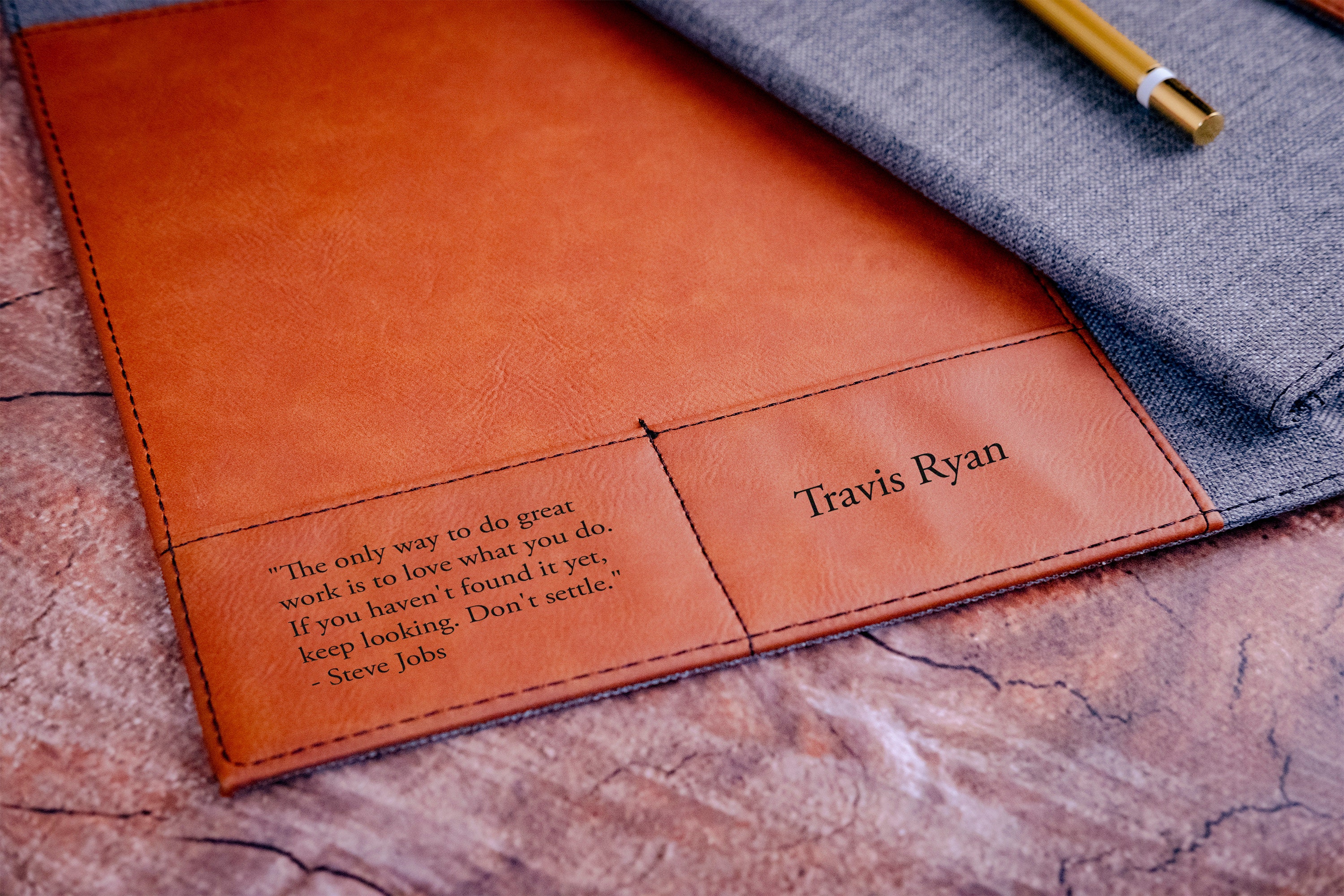 Personalized Leather Flap Portfolio, Engraved Portfolio, Business Gift ...