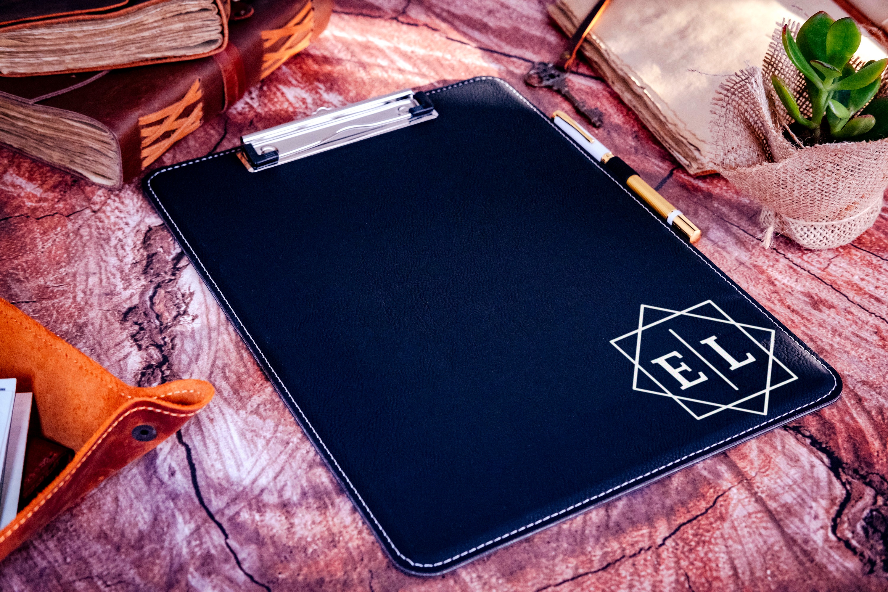 Custom Company Logo Clipboard, Engraving Leather Clipboard ...