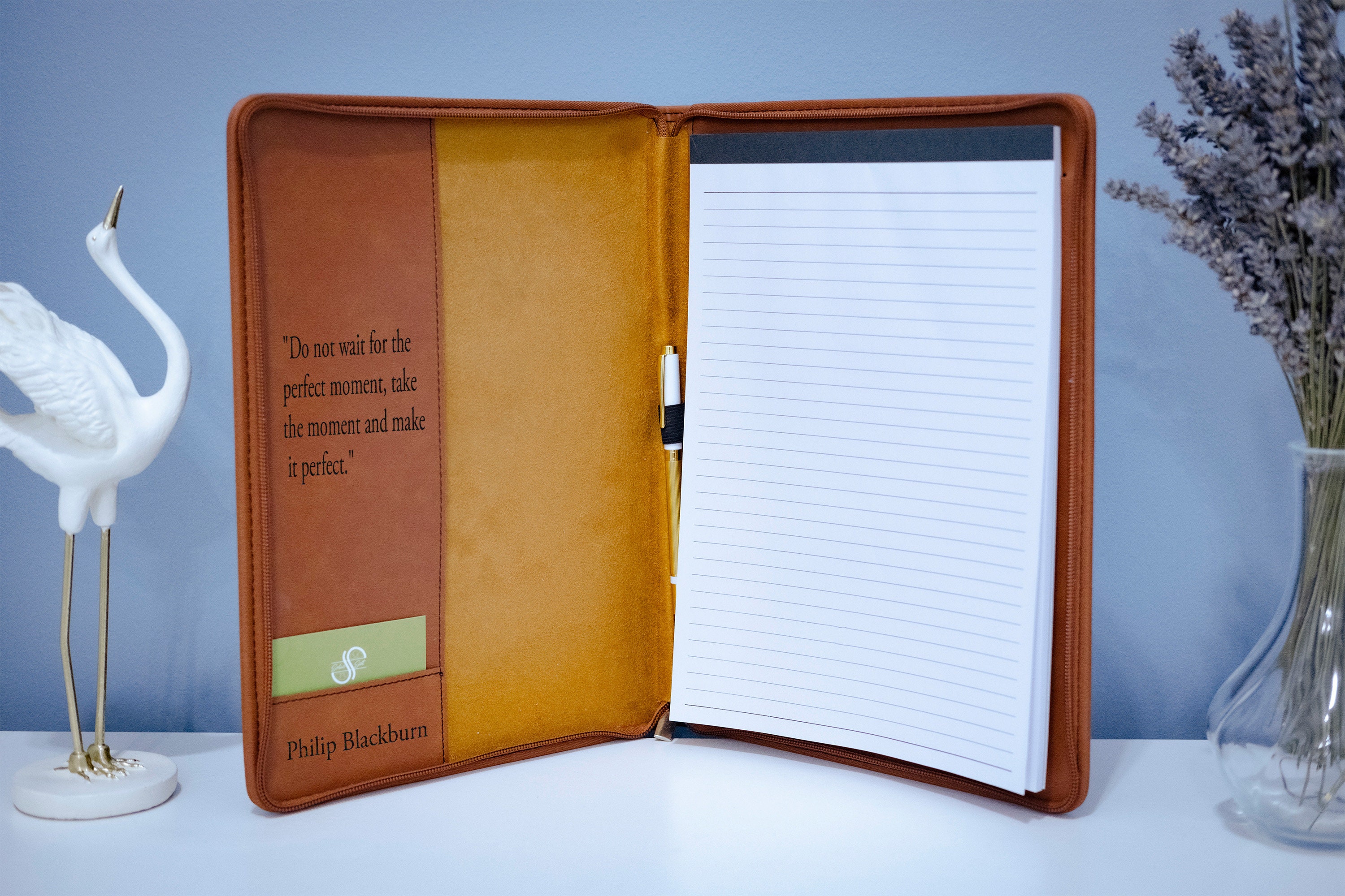 Personalized Zipper Portfolio, Refillable Portfolio, Custom Portfolio ...