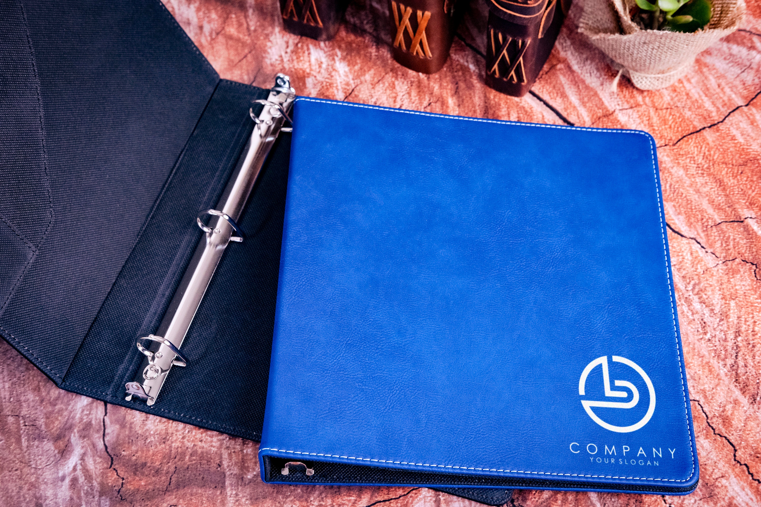 Personalized Binder, Custom Logo Binder, Leather Binder, 3-ring Binder ...