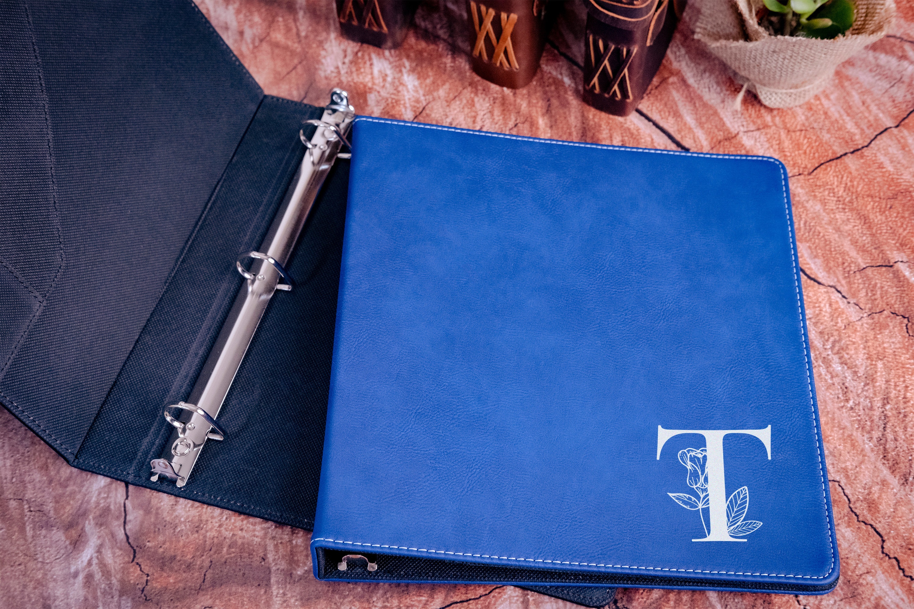 Personalized Binder, Custom Logo Binder, Leather Binder, 3-ring Binder ...