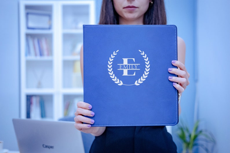 Personalized Binder, Custom Logo Binder, Leather Binder, 3-ring Binder ...