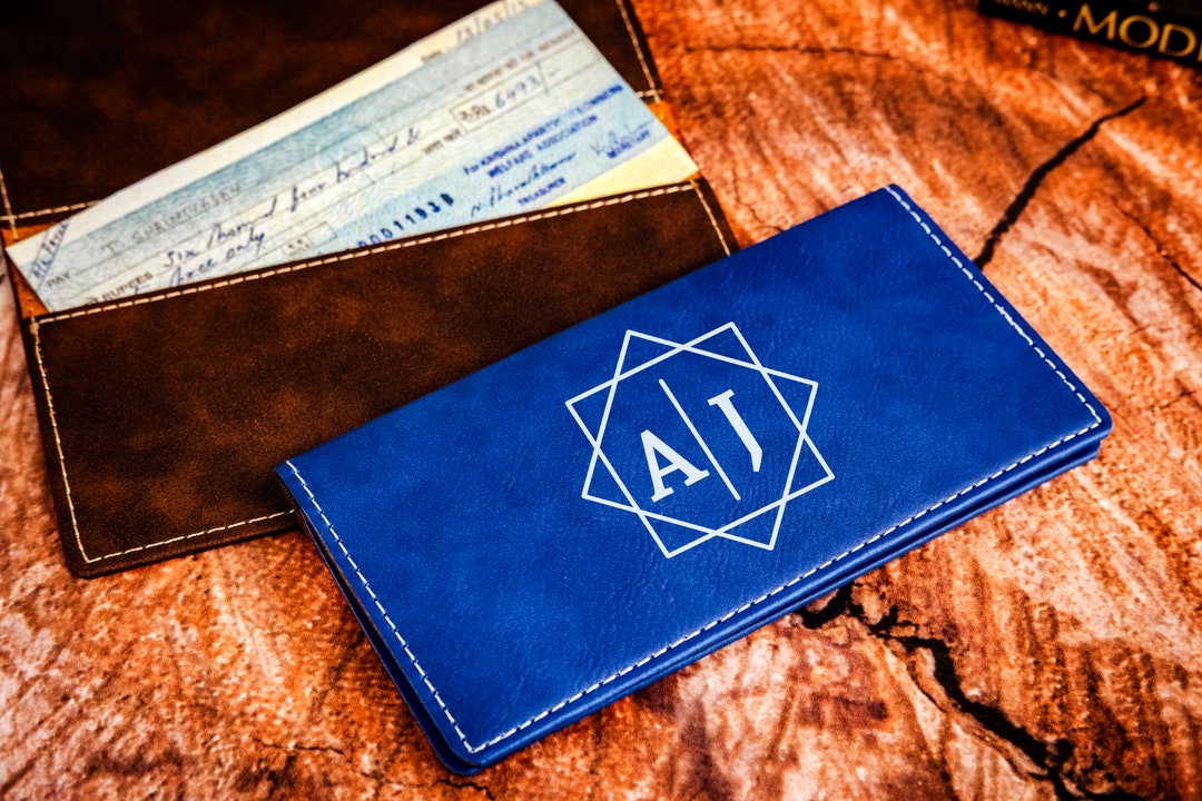 Personalized Leather Checkbook Cover, Checkbook Wallet and Holder ...