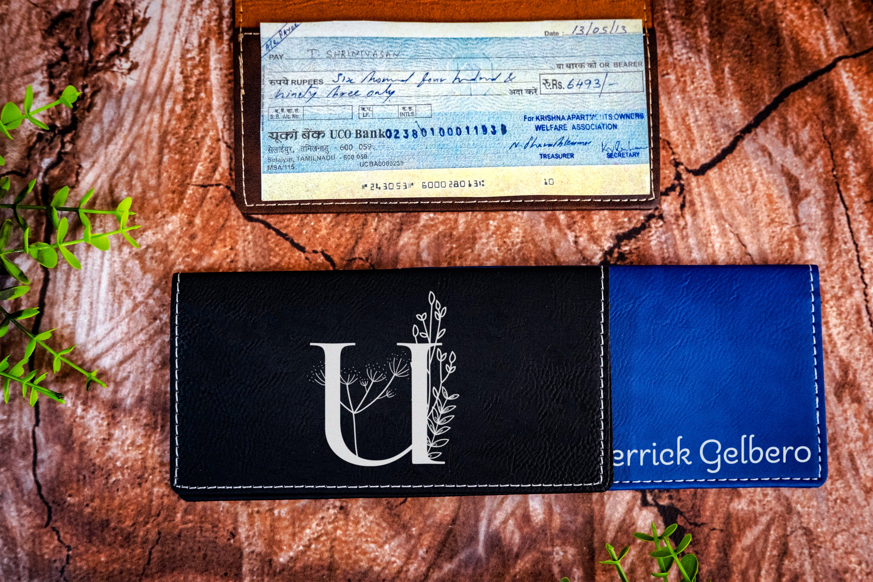 Personalized Leather Checkbook Cover, Checkbook Wallet and Holder ...