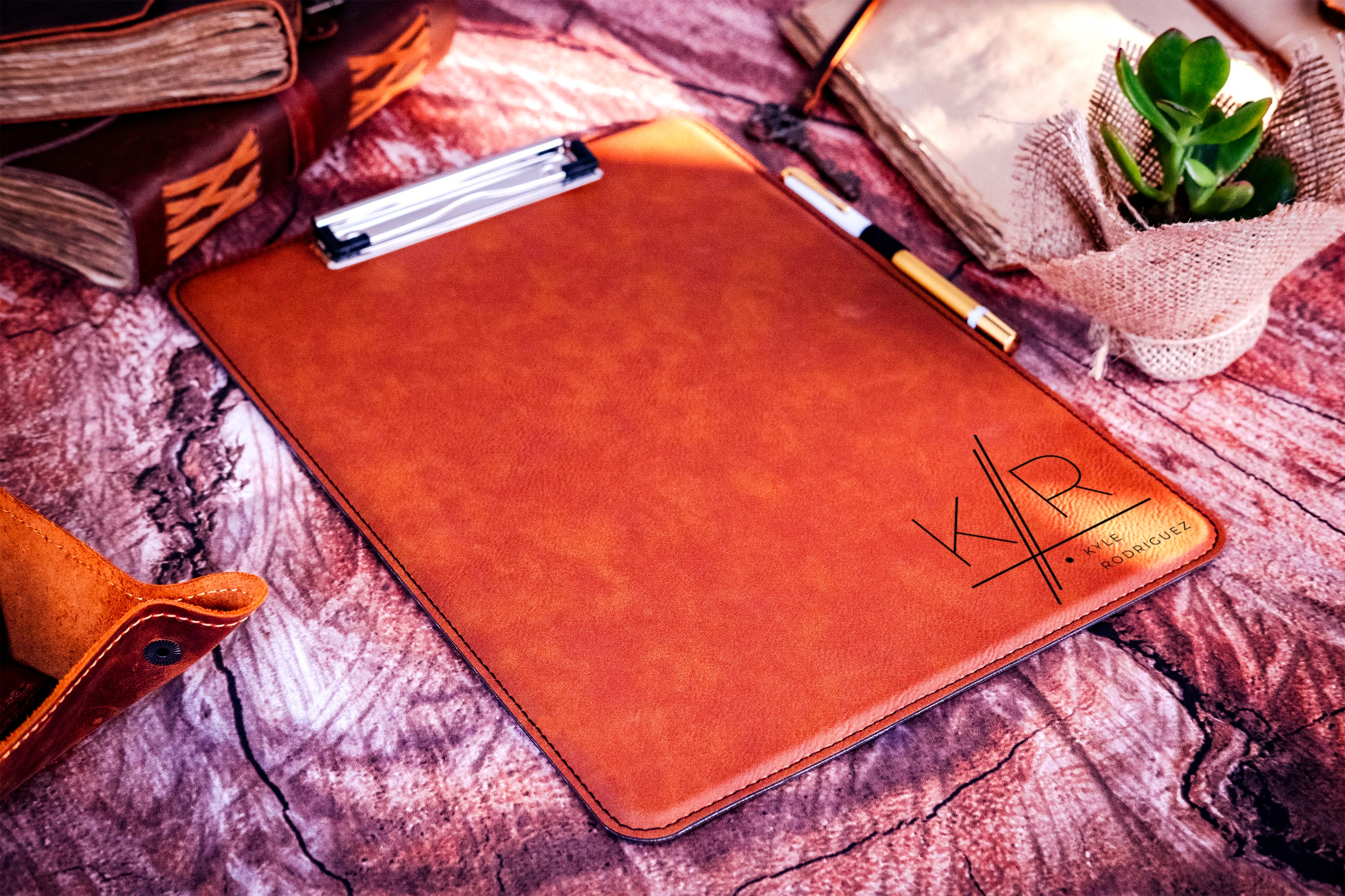 Custom Company Logo Clipboard, Engraving Leather Clipboard ...