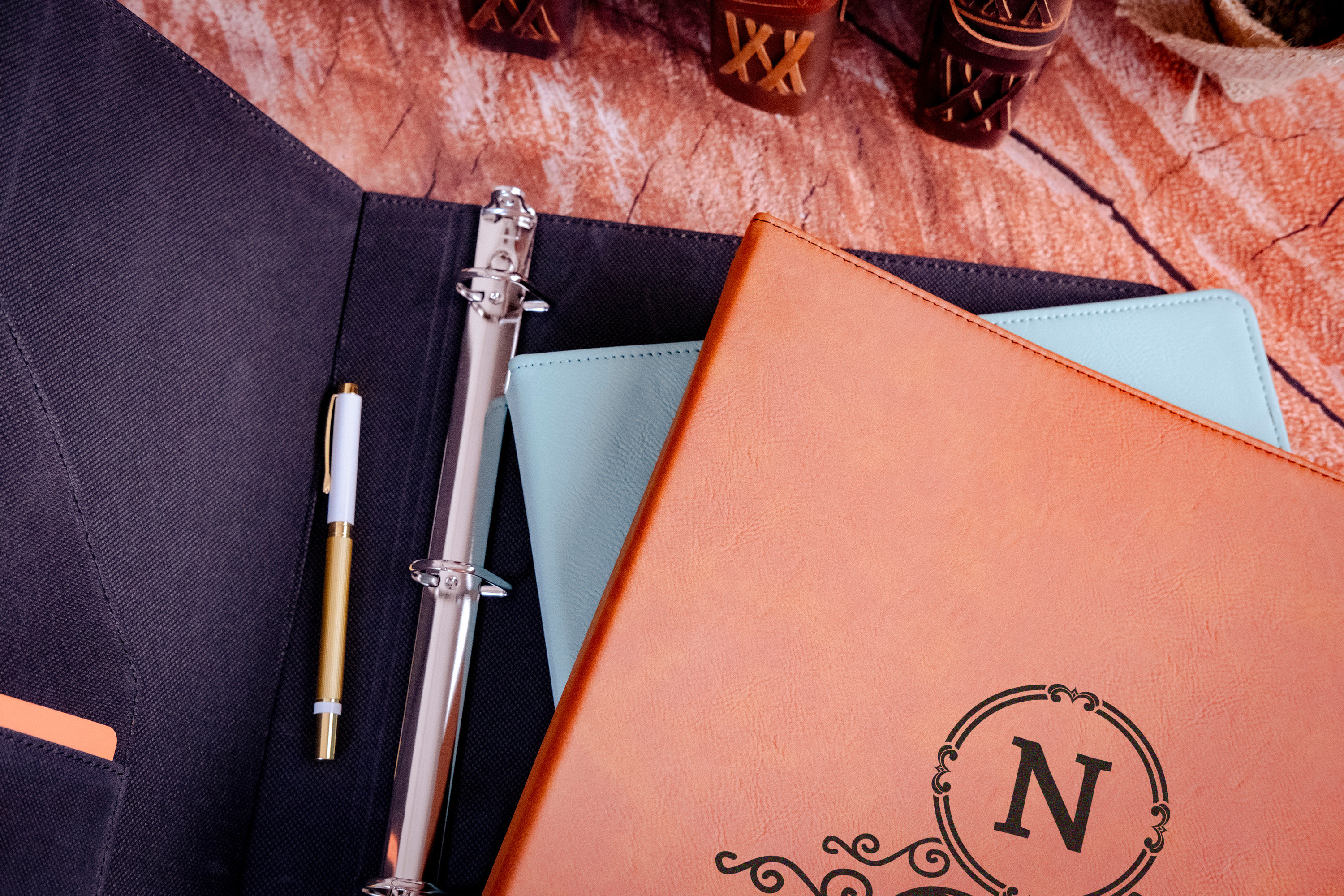 Personalized Binder, Custom Logo Binder, Leather Binder, 3-ring Binder ...