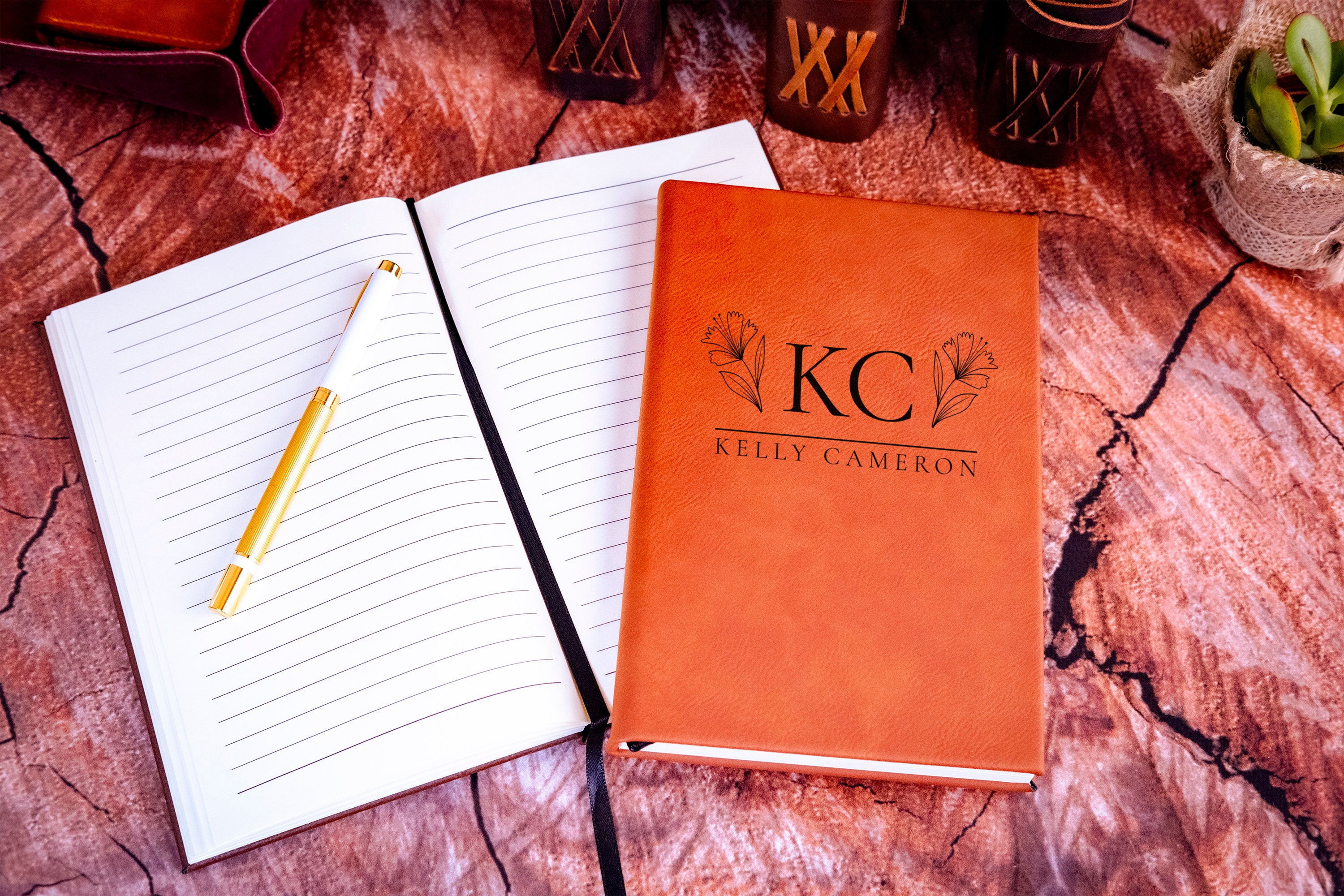 Personalized Leather Journal, Company Logo Leather Journal, Custom ...