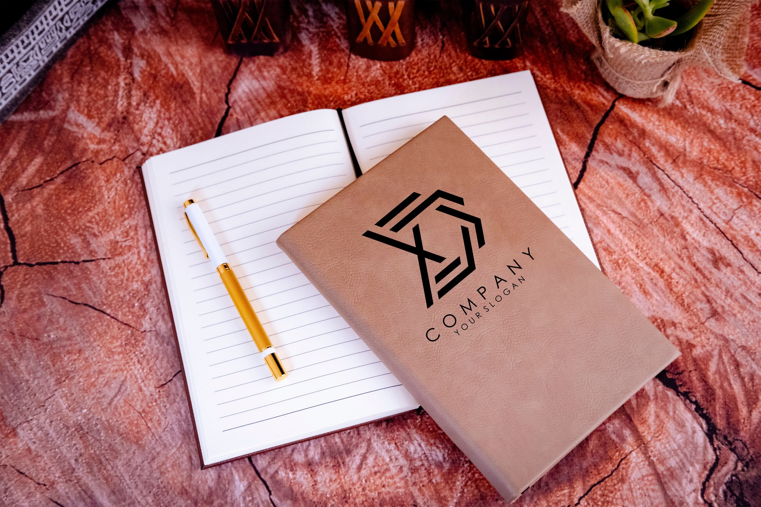 Personalized Leather Journal, Company Logo Leather Journal, Custom ...