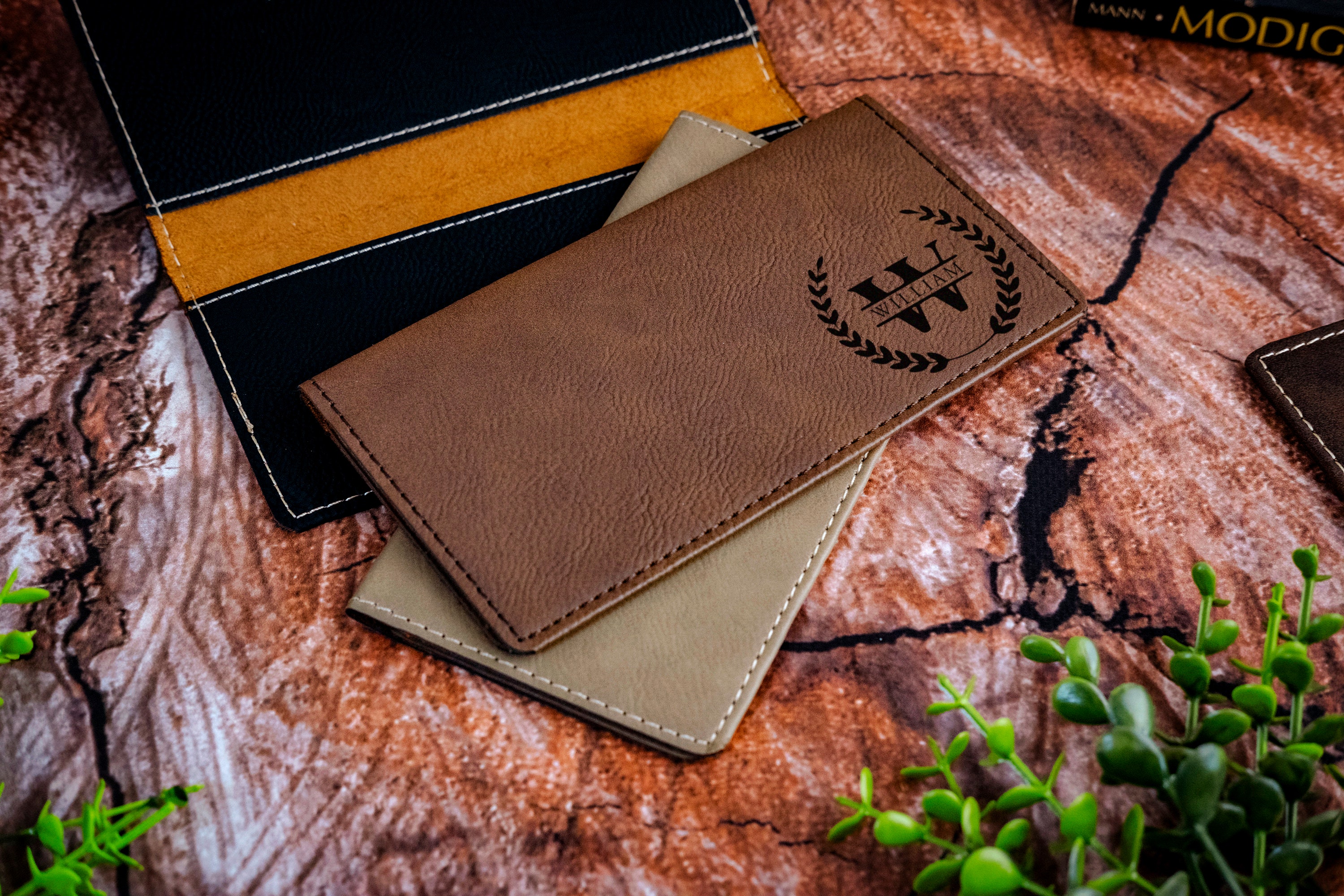 Personalized Leather Checkbook Cover, Checkbook Wallet and Holder ...