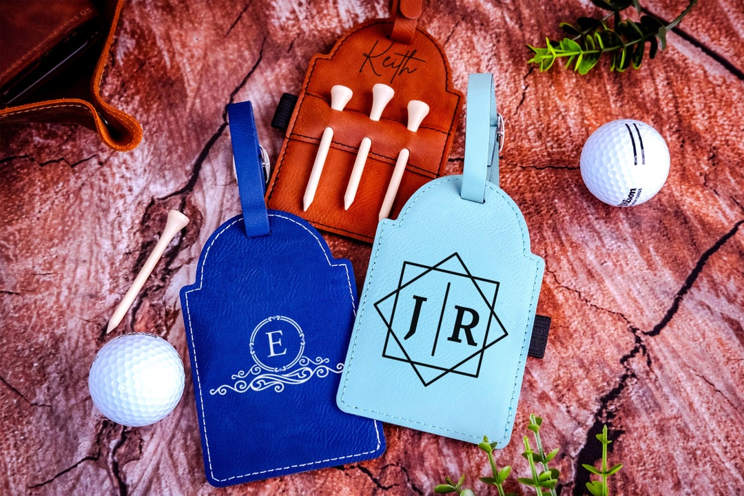 Golf Bag Tag, Custom Golf Accessories, Engraved Golf Bag Tag, Leather ...