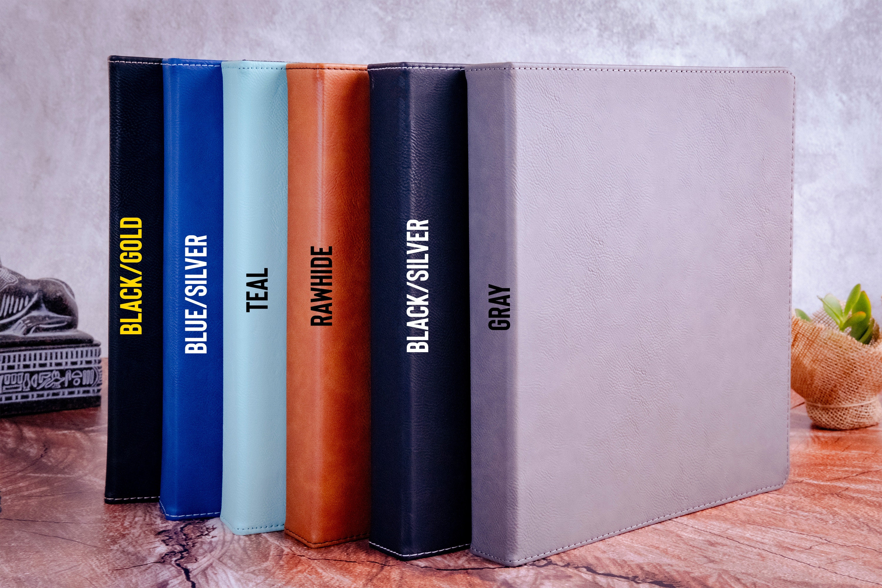 Personalized Binder, Custom Logo Binder, Leather Binder, 3-ring Binder ...