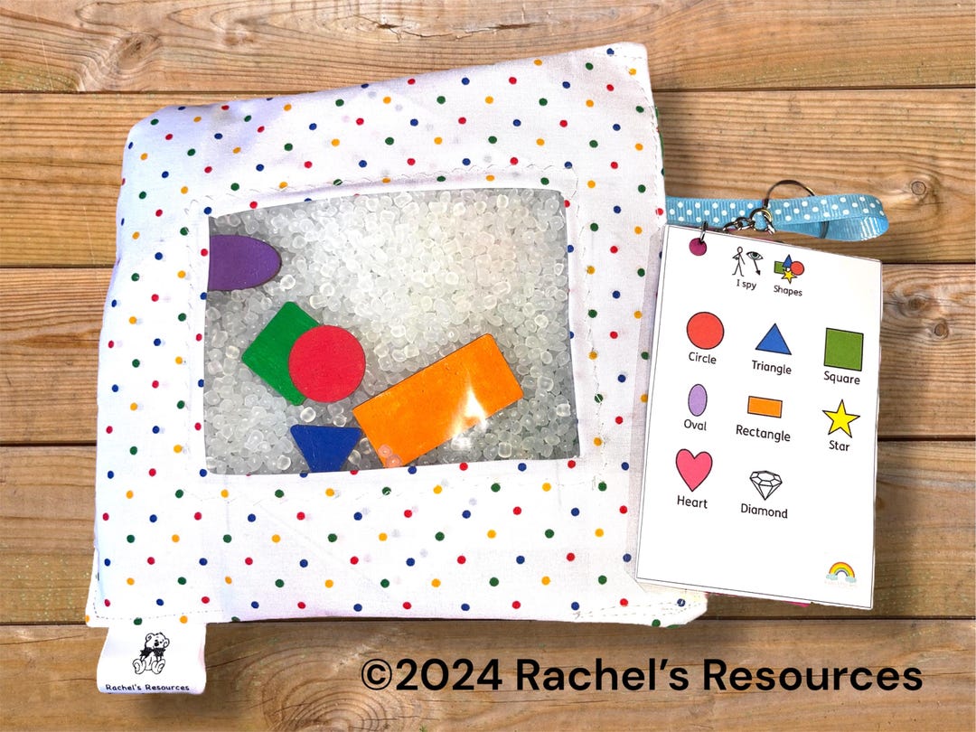 I Spy Shapes Educational Bag Feely Bag, Sensory Bag With I Spy Card ...