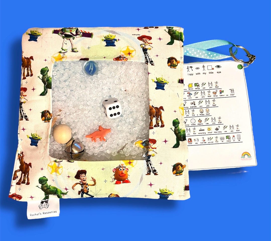 Toy Story I Spy Bag Feely Bag, Sensory Bag With Question Card and ...