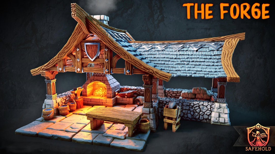 3D Printed Blacksmith Forge: Fantasy RPG Terrain Miniature - Etsy