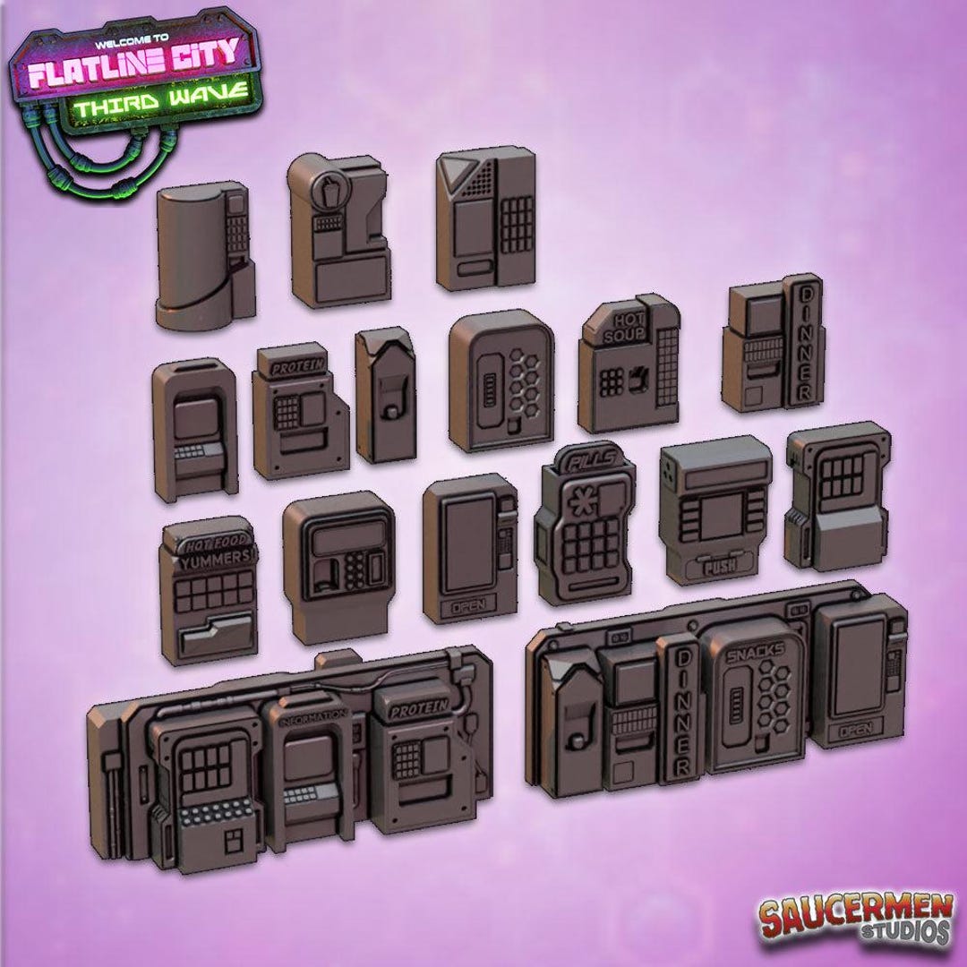 Vending Machines Set - Scatter Terrain for Tabletop Gaming, Miniature ...