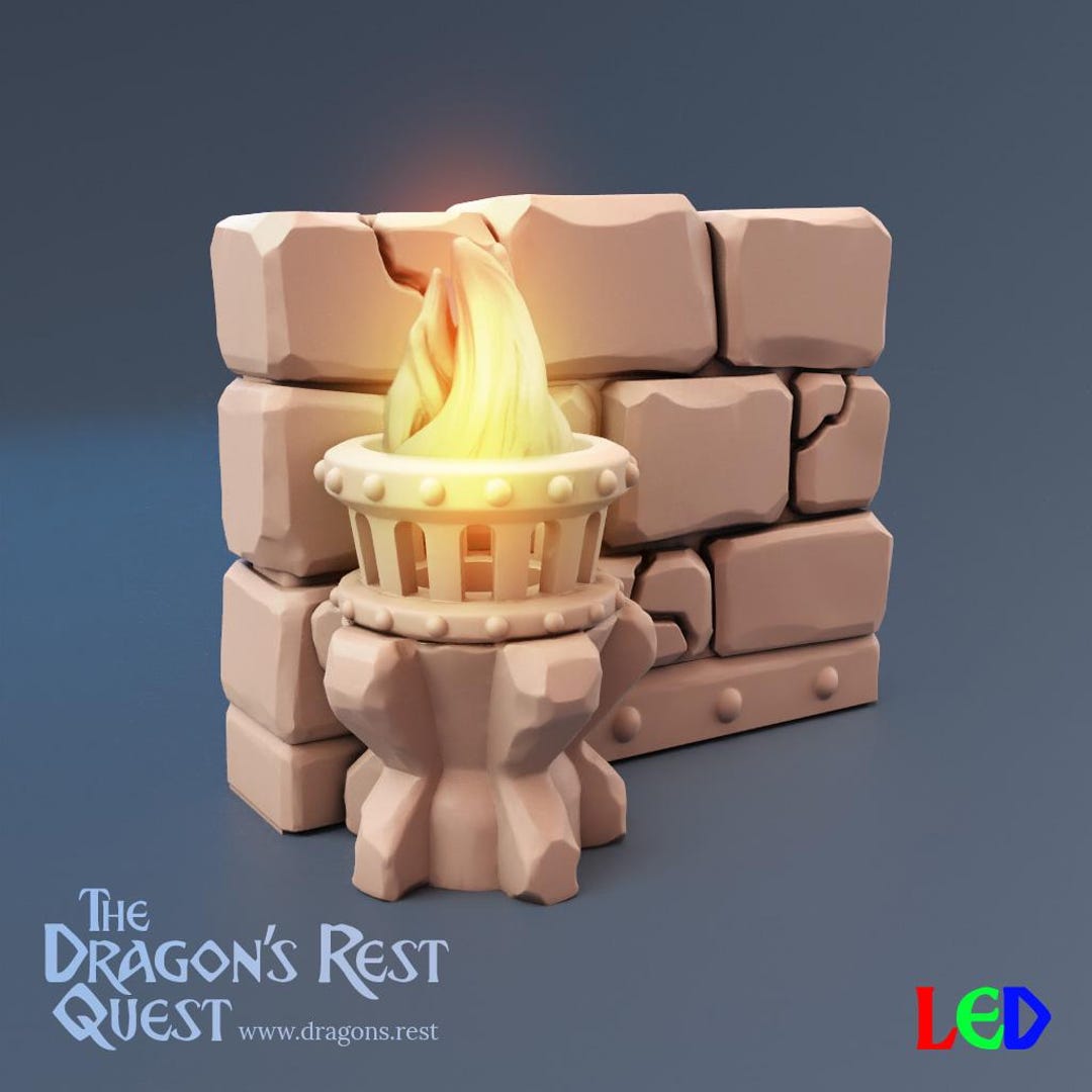 Heroquest Fantasy Game Board - Addon | Flickering Brazier Wall - Etsy