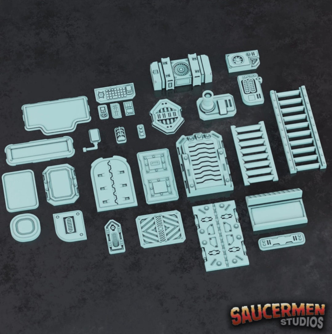 Sci-fi Greebles Miniature Details for Model Kits & Dioramas | Sci-fi ...