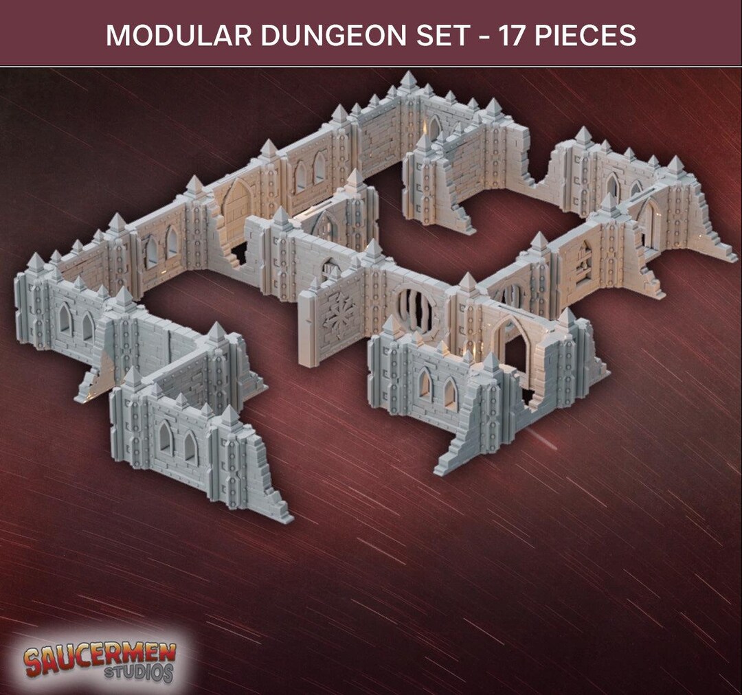 Dungeon Assault - Modular Fantasy Terrain | Base Set - 17 Pieces - Etsy