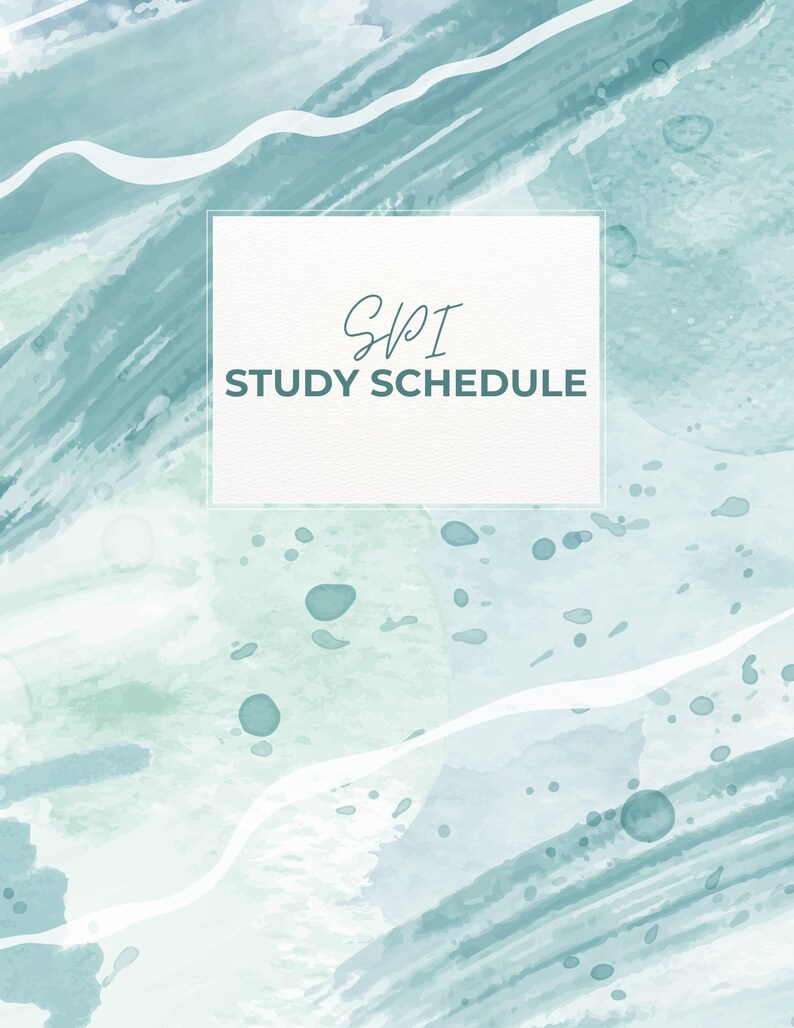 SPI Study Schedule - Etsy