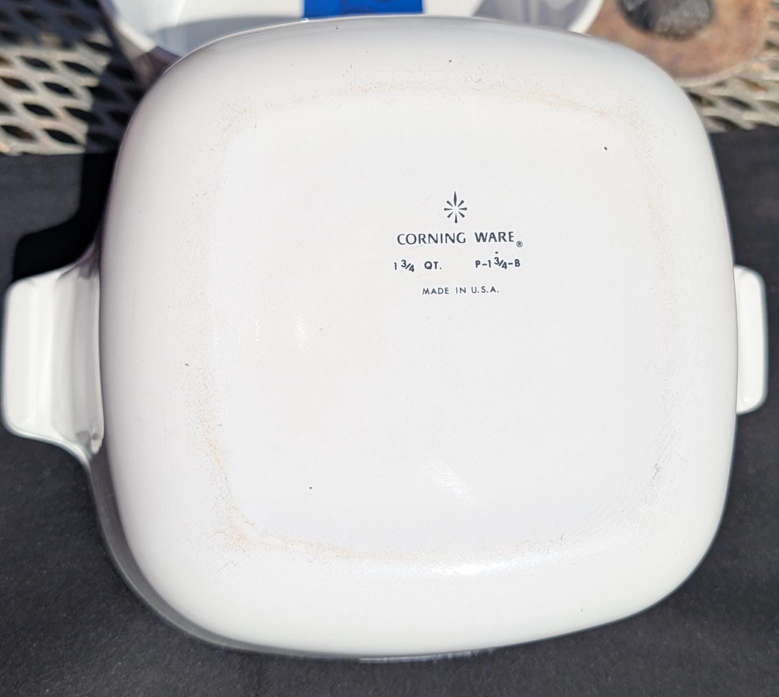 Vintage Corningware 1960's White With Blue Cornflower CW P 1 3/4 B 1 3/ ...