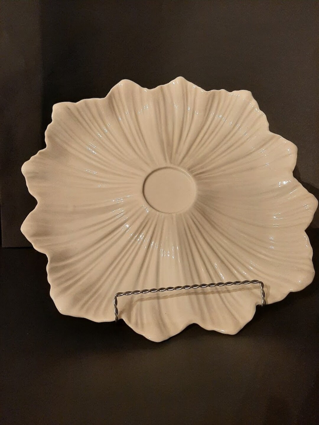 WHITTIER POTTERY White Ware Lotus Flower Platter - Etsy