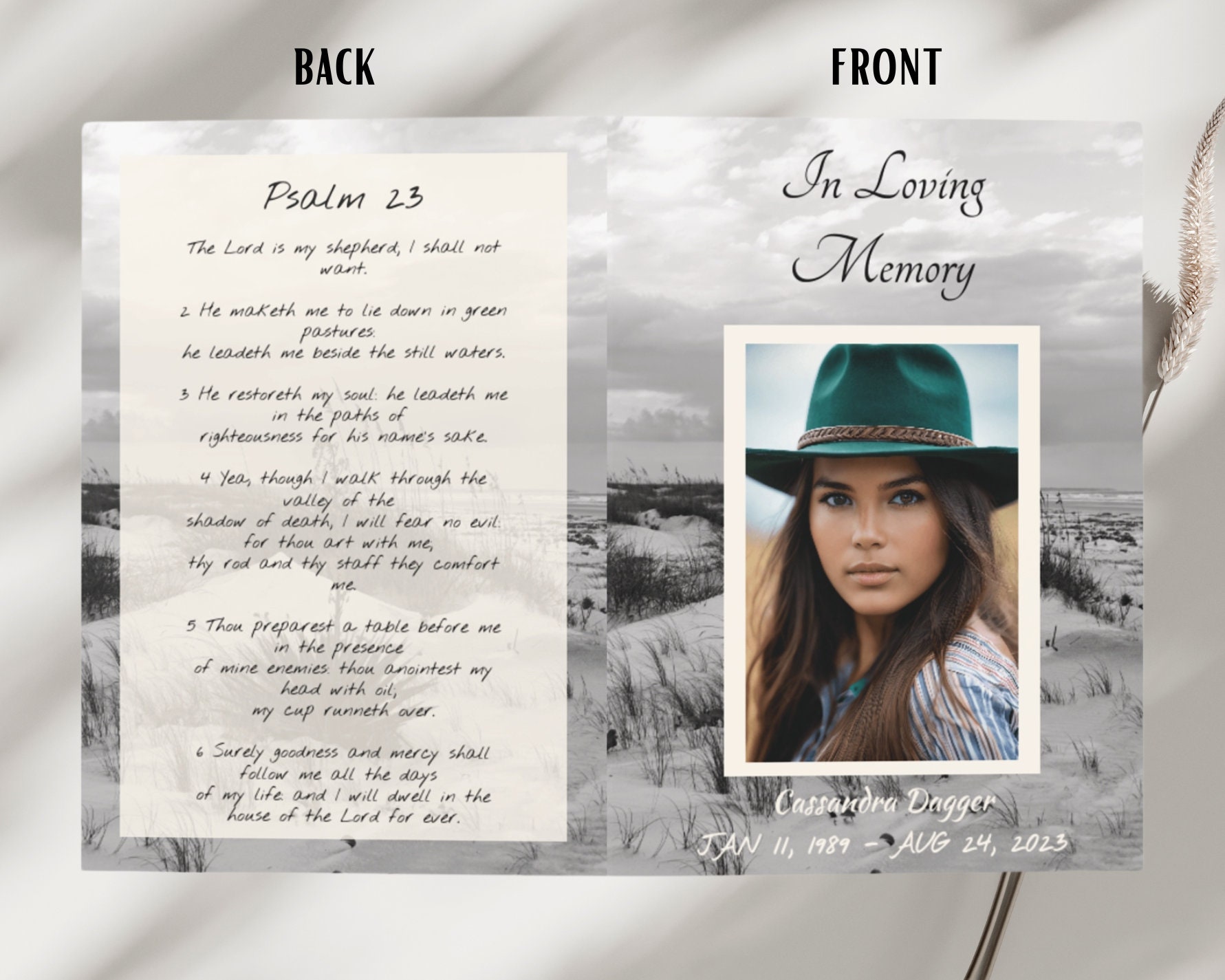 Editable Coastal Funeral Program Template, in Memory of Ocean Funeral ...