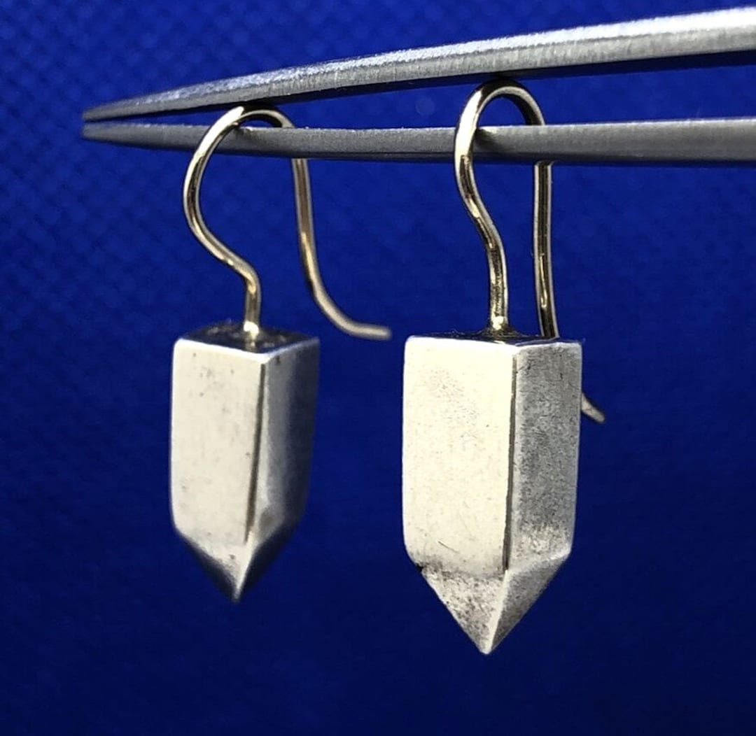 Mignon Faget 925 Sterling Silver Pylon Geometric Modernist Hook Dangle ...