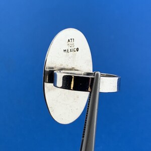 Vintage ATI Mexico 925 Sterling Silver Banded Agate Cabochon Finger ...