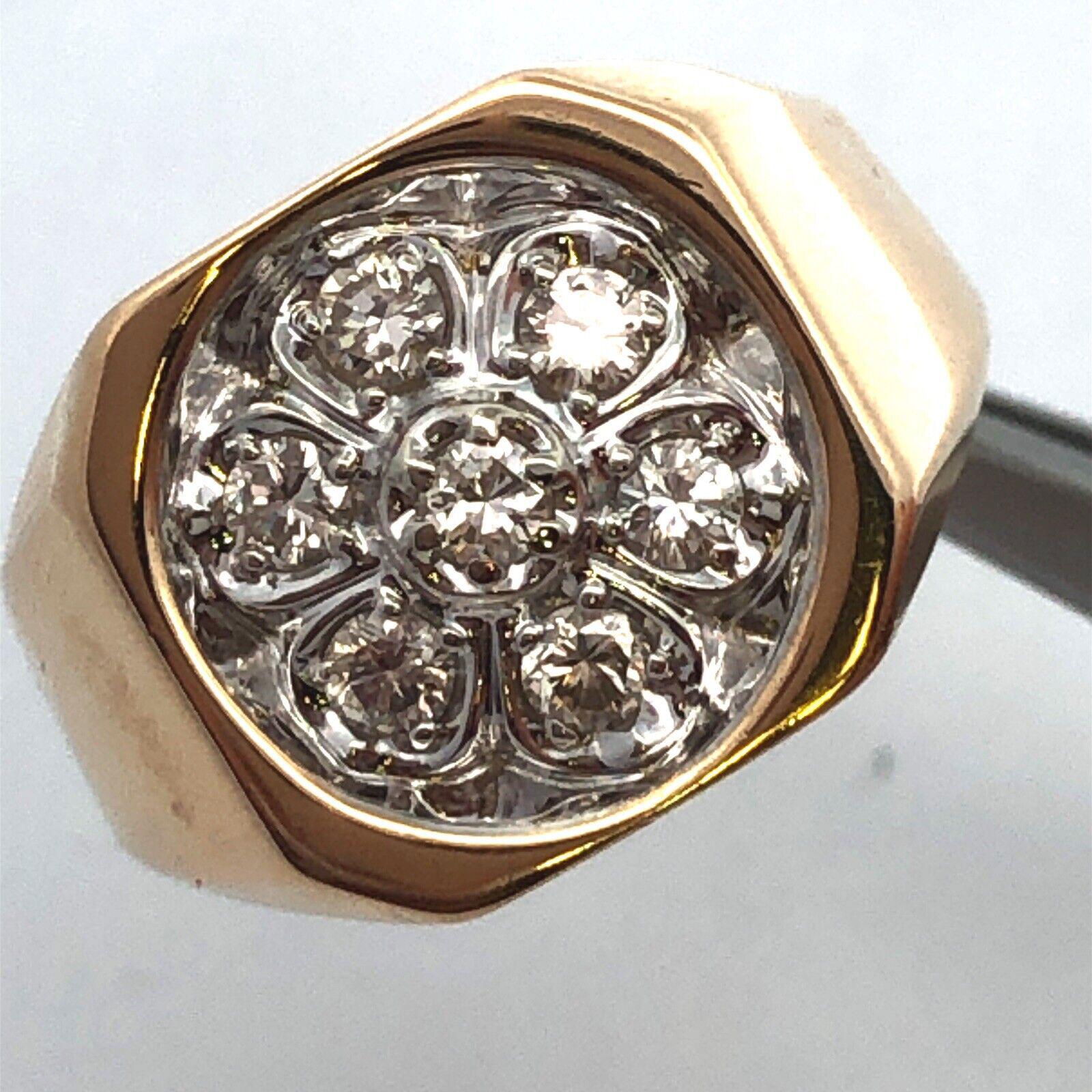 Vintage Trubrite 10K Gelbgold Diamant Cluster Quadrat Top Cocktail Ring Etsy