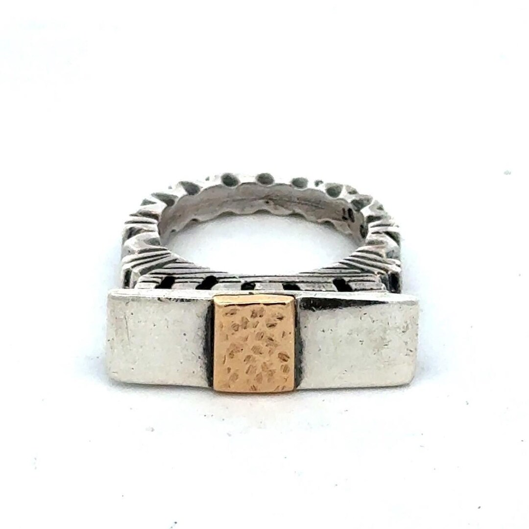 Dian Malouf Sterling Silver 14K Yellow Gold Open Work Detailed ...