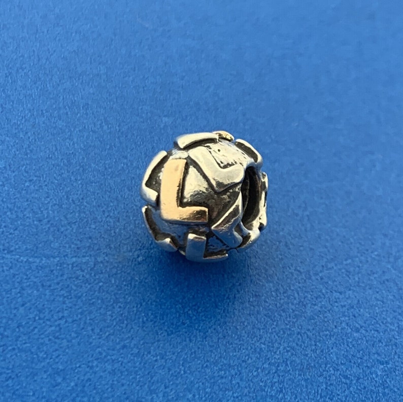 Authentic PANDORA Sterling Silver 925 14K Gold L Charm Bead Retired ...