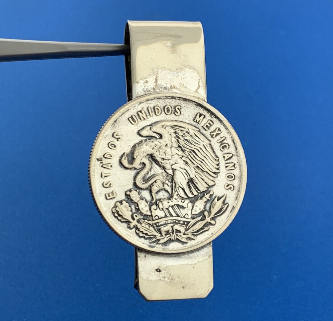 Mid Century Taxco Mexico Silver Toned Un Peso One Peso Money Clip - Etsy