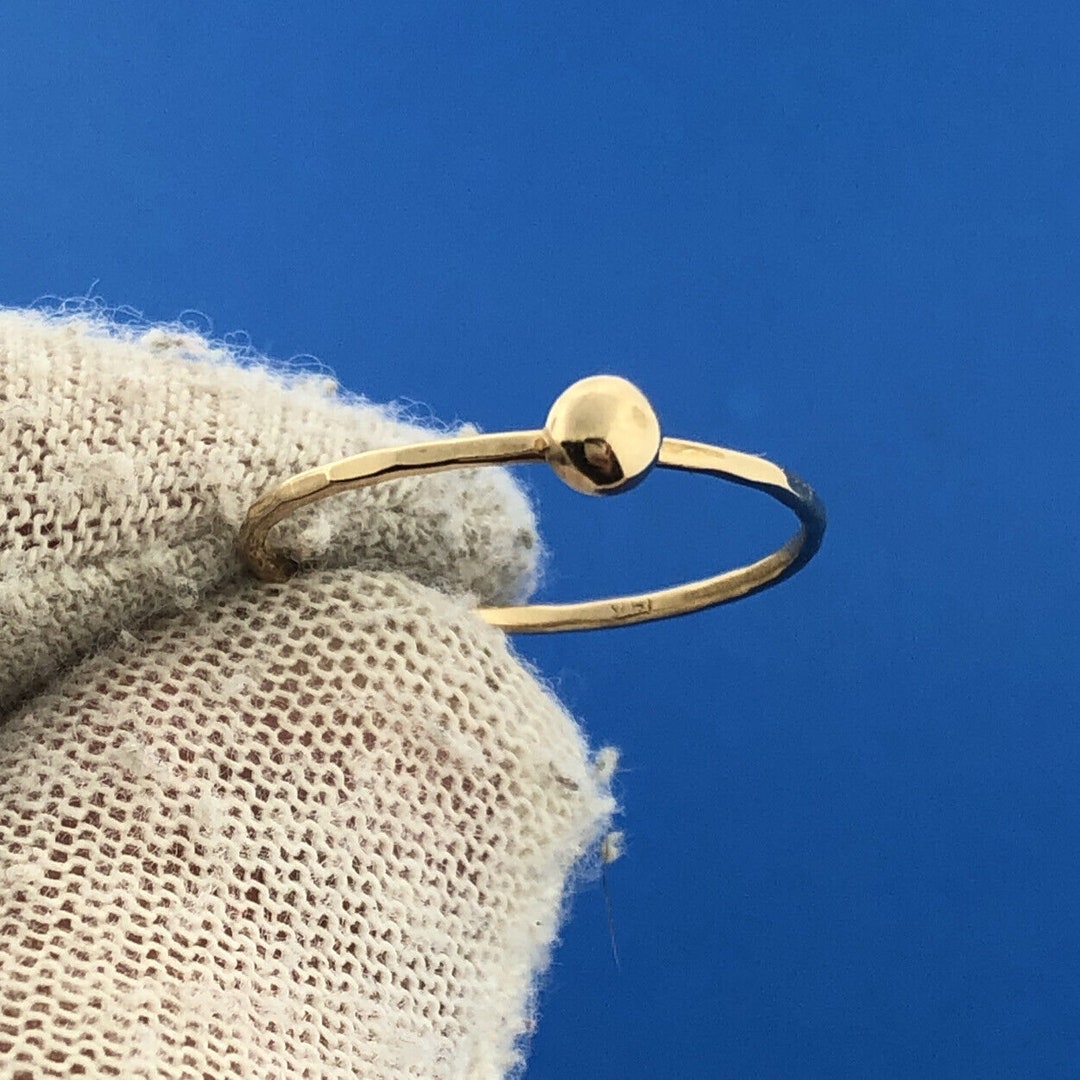 Gorgeous 14k Yellow Gold Sphere Bead Precious Small Ring Size 6.5 - Etsy