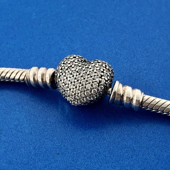 Authentic PANDORA Moments Sparkling Pavé Heart Snake … - Gem