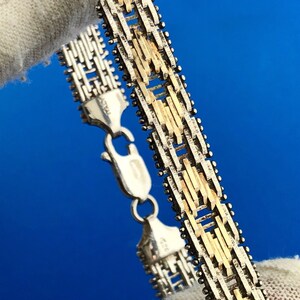 Designer Milor Italy 925 Sterling Silver Gold Two Toned Diamond Cut ...