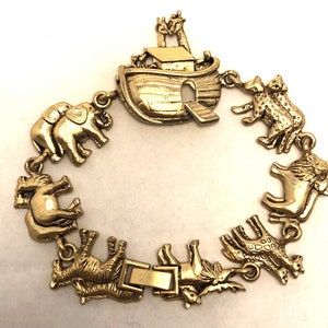 Designer Gold Tone Noah's Ark 2x2 Animals Religious Tennis Bracelet - Etsy