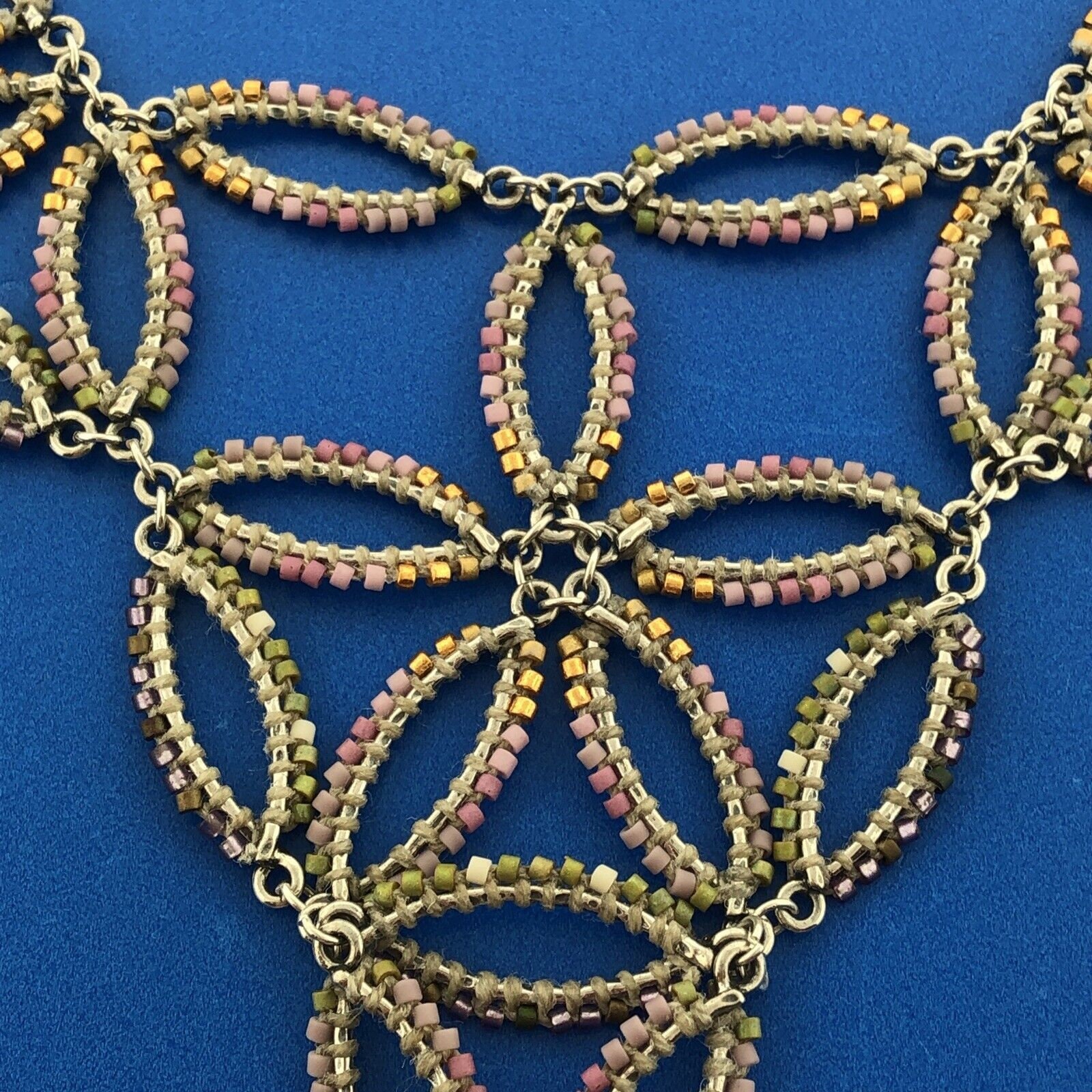 Chan Luu Sterling Silver 925 Colorful Beaded Triangular Bib 17.5 Necklace - Etsy