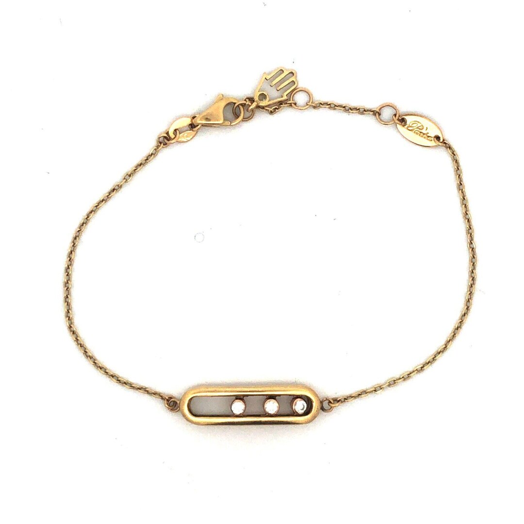 Designer Pacha 18K Yellow Gold Diamond Abacus Style Hamsa Hand Chain ...