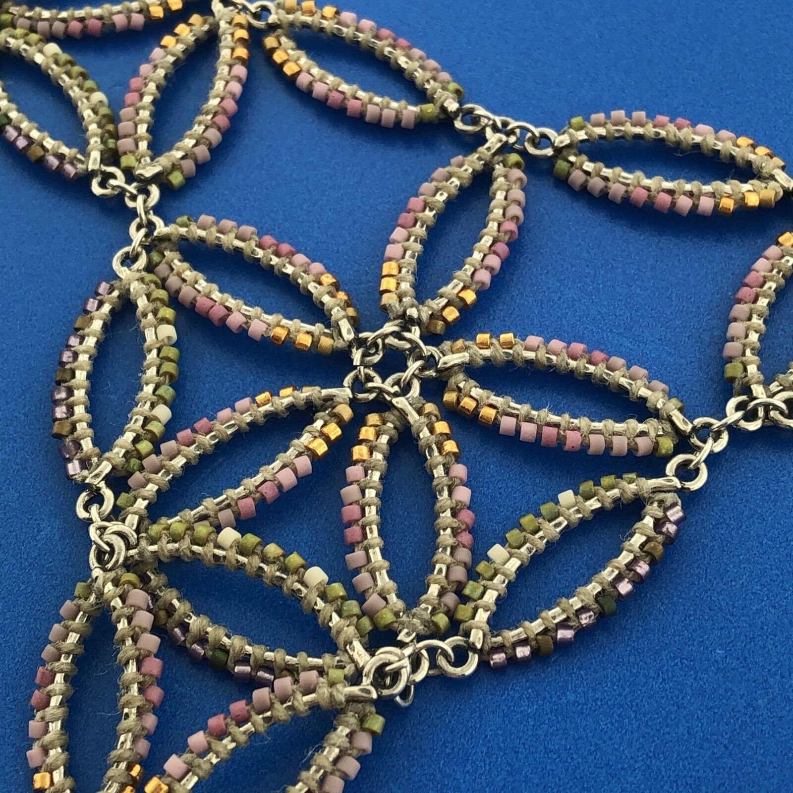 Chan Luu Sterling Silver 925 Colorful Beaded Triangular Bib 17.5 Necklace - Etsy