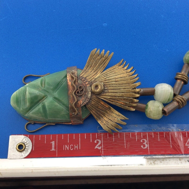 Casa Maya Mexico Brass Copper Jade South American Aztec Head 26 Tribal ...